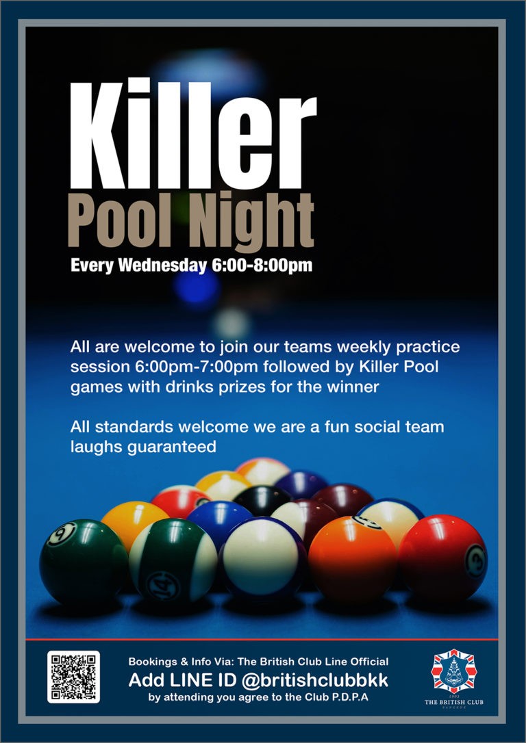 Killer Pool Night - The British Club Bangkok
