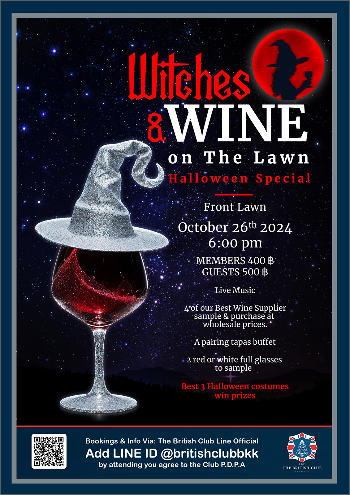 Witches & Wine on The Lawn - 26th October 2024 - The British Club Bangkok